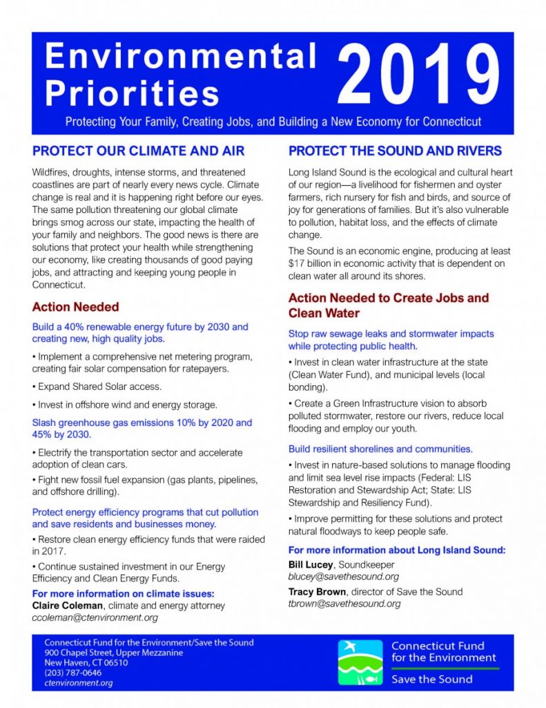 Environmental Priorities 2019 - Save the Sound