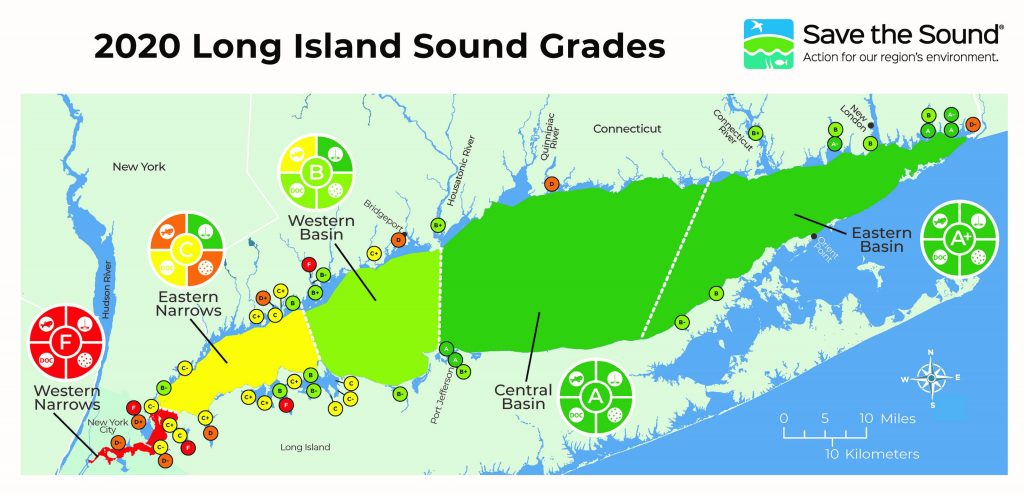 LIS RC basin and bay grade map - Save the Sound